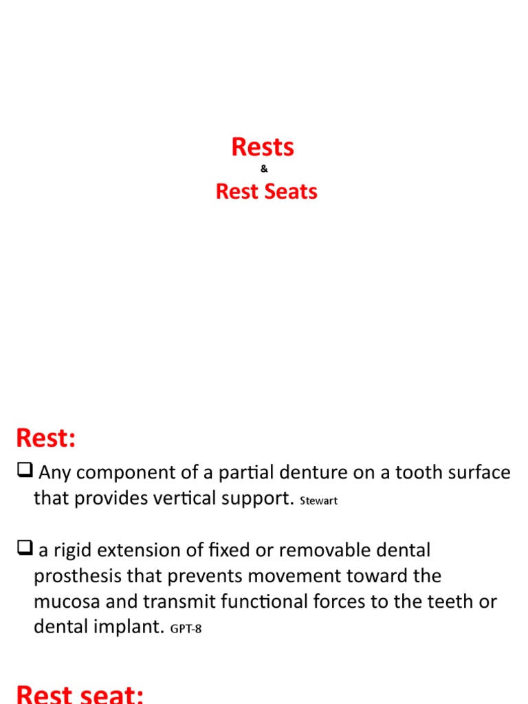 Rests: Rest Seats | PDF | Tooth | Dentistry