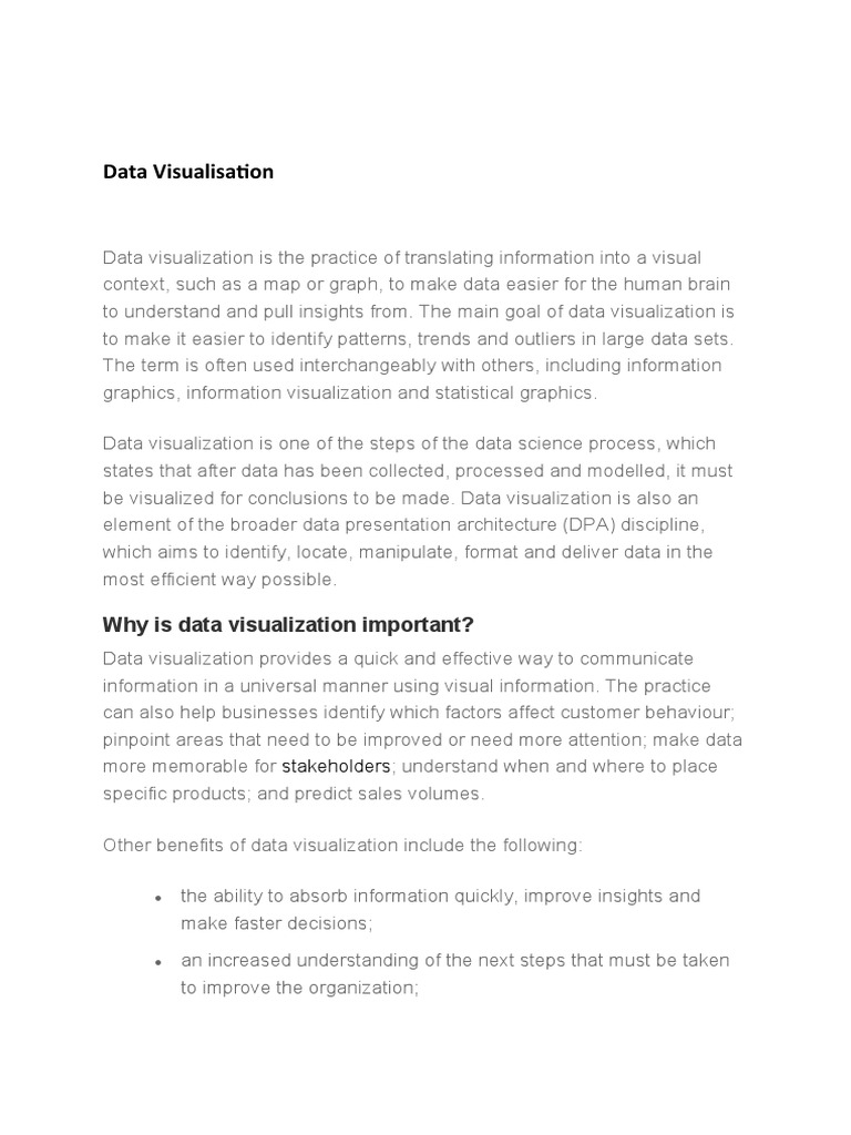 Data Visualisation: Why Is Data Visualization Important? | Download ...