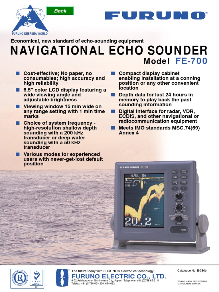 Furuno FE-700 Navigational Echo Sounder: An Economical, High Accuracy ...