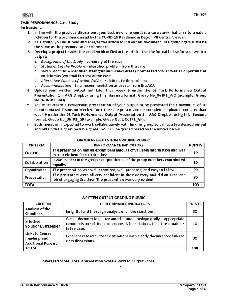 06 Task Performance 1 - ARG PHILGEO | PDF | Swot Analysis