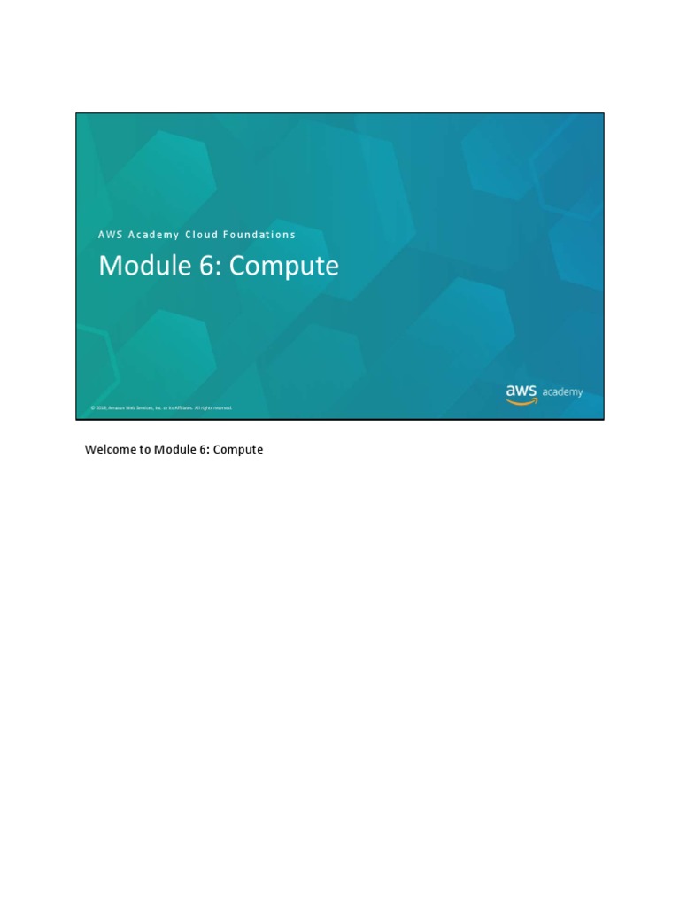 Module6 Compute | PDF | Cloud Computing | Amazon Web Services