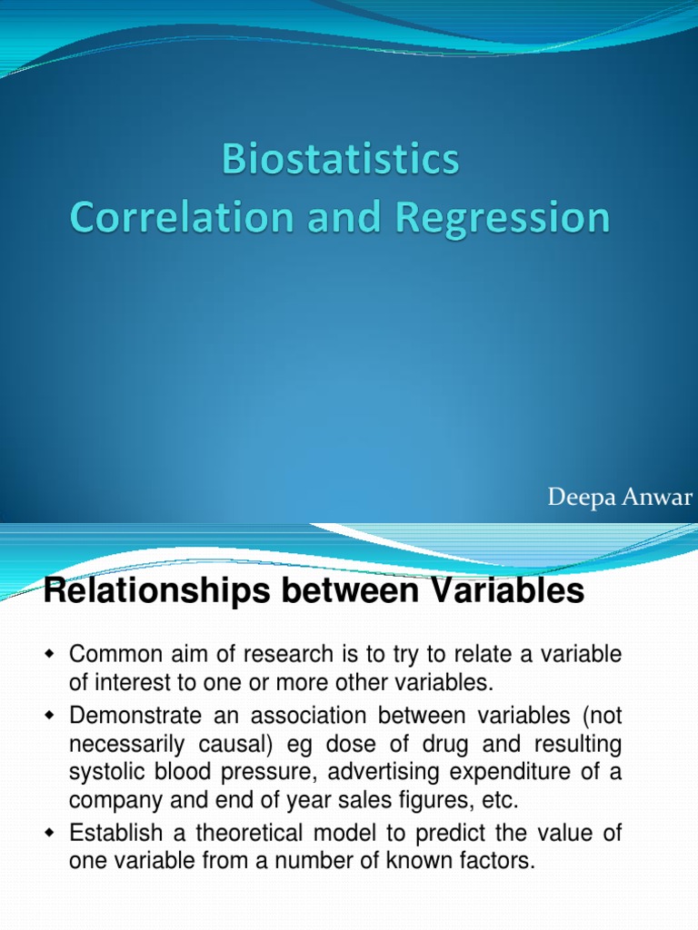 Biostatistics Correlation And Regression Pdf Regression Analysis Least Squares