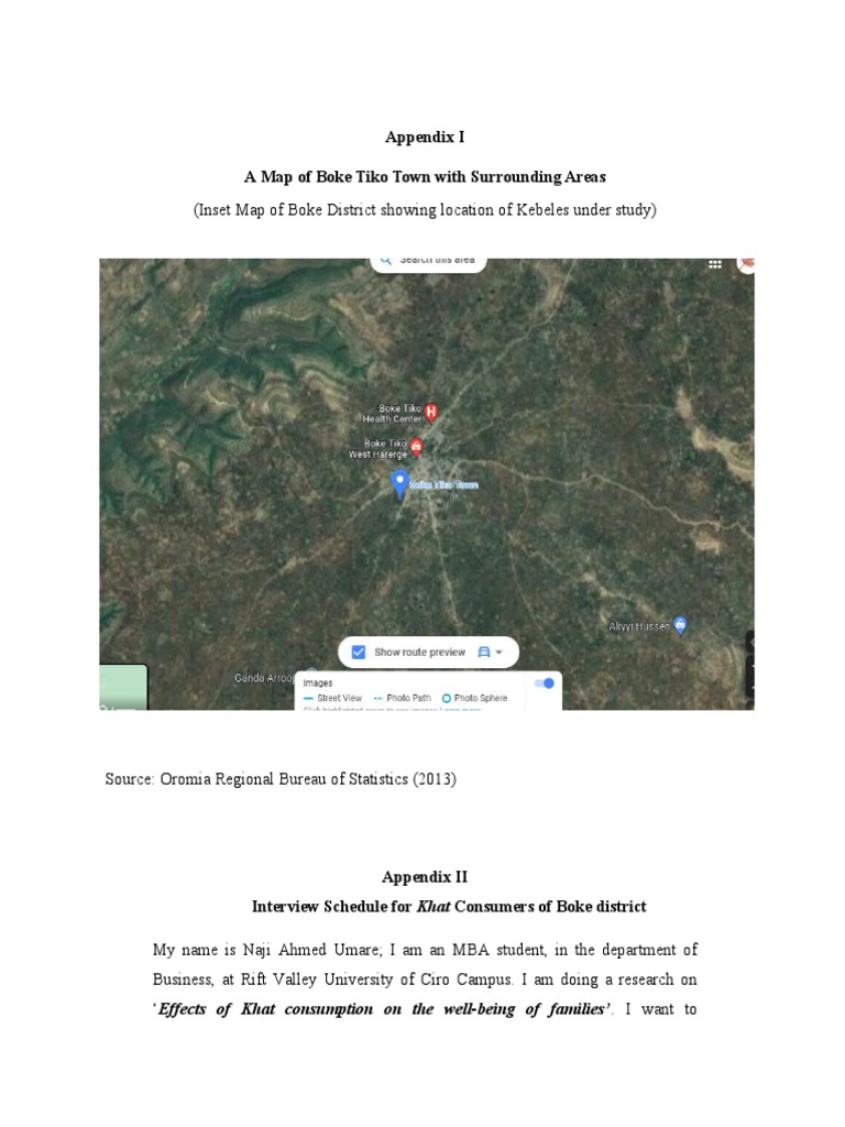 Appendix I A Map of Boke Tiko Town With Surrounding Areas | PDF ...