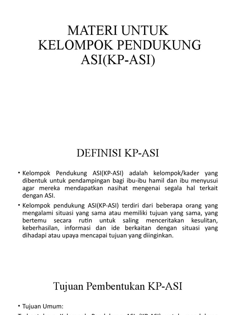 Materi Untuk KP Asi | PDF | Kesehatan Holistik | Gaya Hidup