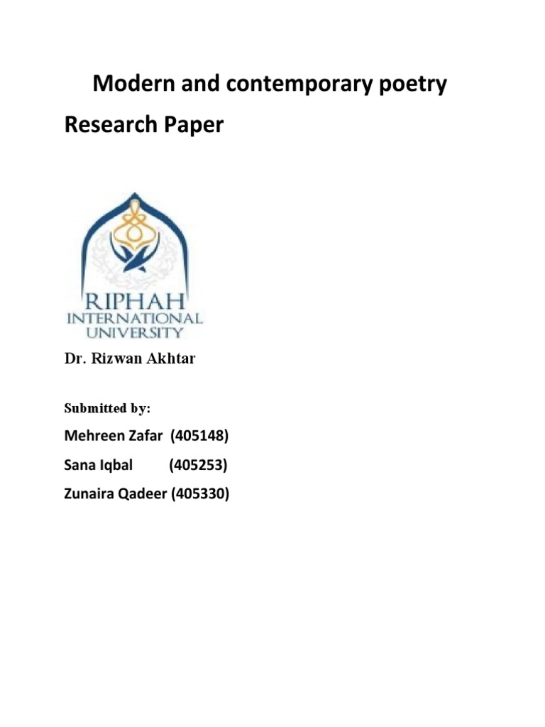 Poetry Research Paper | PDF | Psychoanalysis | Poetry