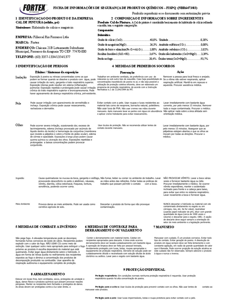 Fispq Cal de Pintura | PDF | Química | Umidade