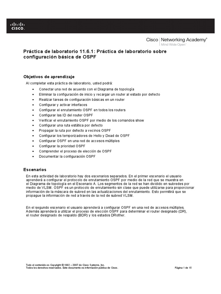 Topología OSPF | PDF | Enrutador (Computación) | Protocolos de internet
