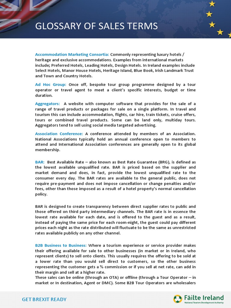 Glossary of Sales Terms | PDF | Travel Agency | Retail