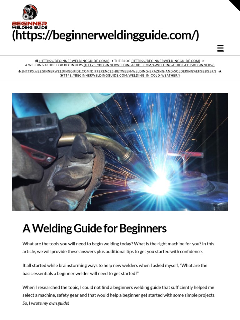WELD-A Welding Guide For Beginners - Beginner Welding Guide | PDF ...