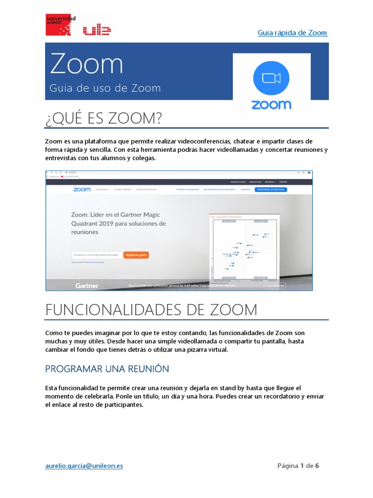 Guía rápida para usar Zoom eficazmente | PDF | Chat en linea ...