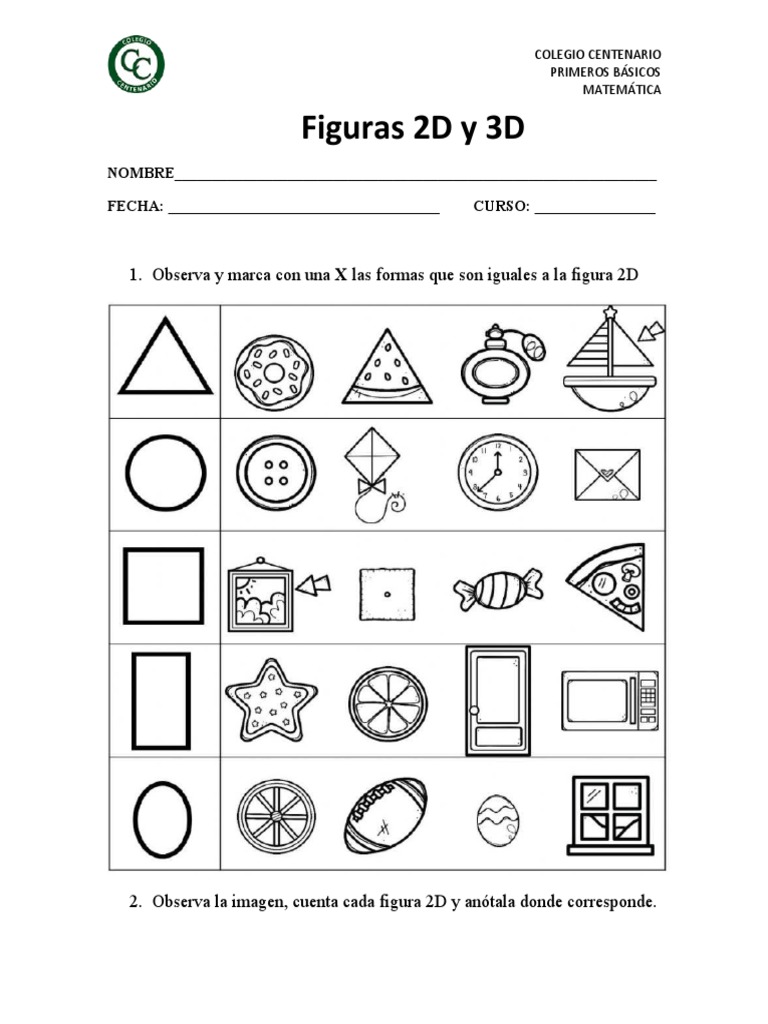 Guía Figuras 2d y 3d | PDF
