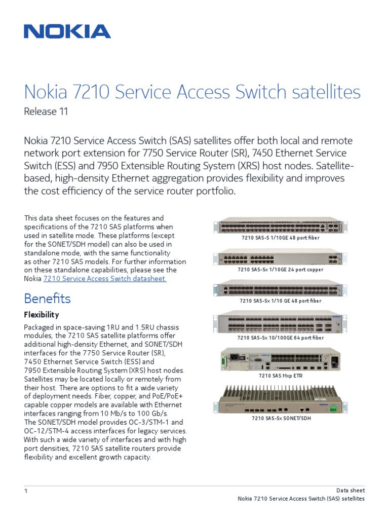 Nokia 7210 SAS-S Series Rel.11 Data Sheet en | PDF | Power Supply ...