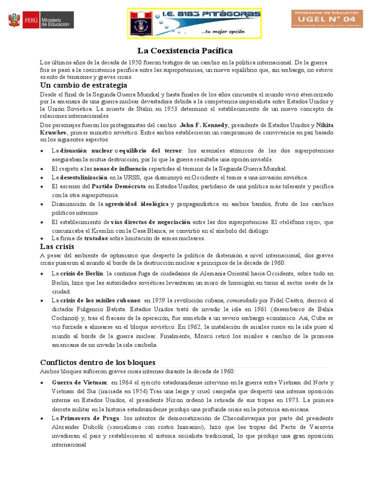 La Coexistencia Pacífica | PDF | Política mundial | Unión Soviética