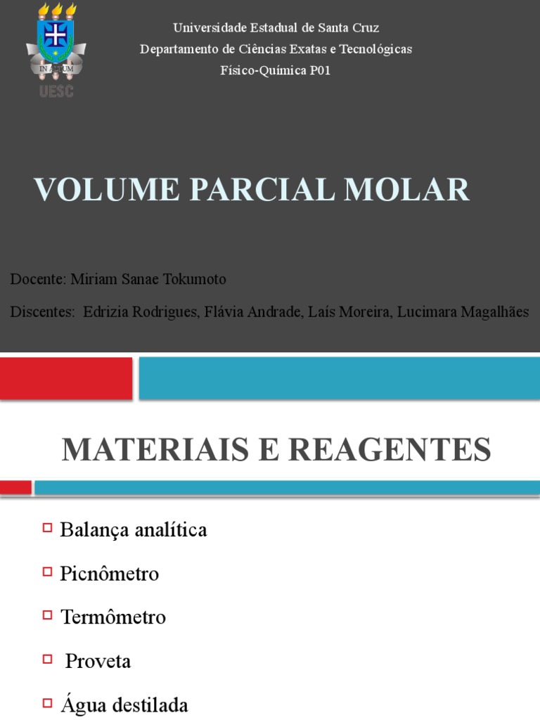 Volume Parcial Molar em Soluções | PDF | Líquidos | Mistura