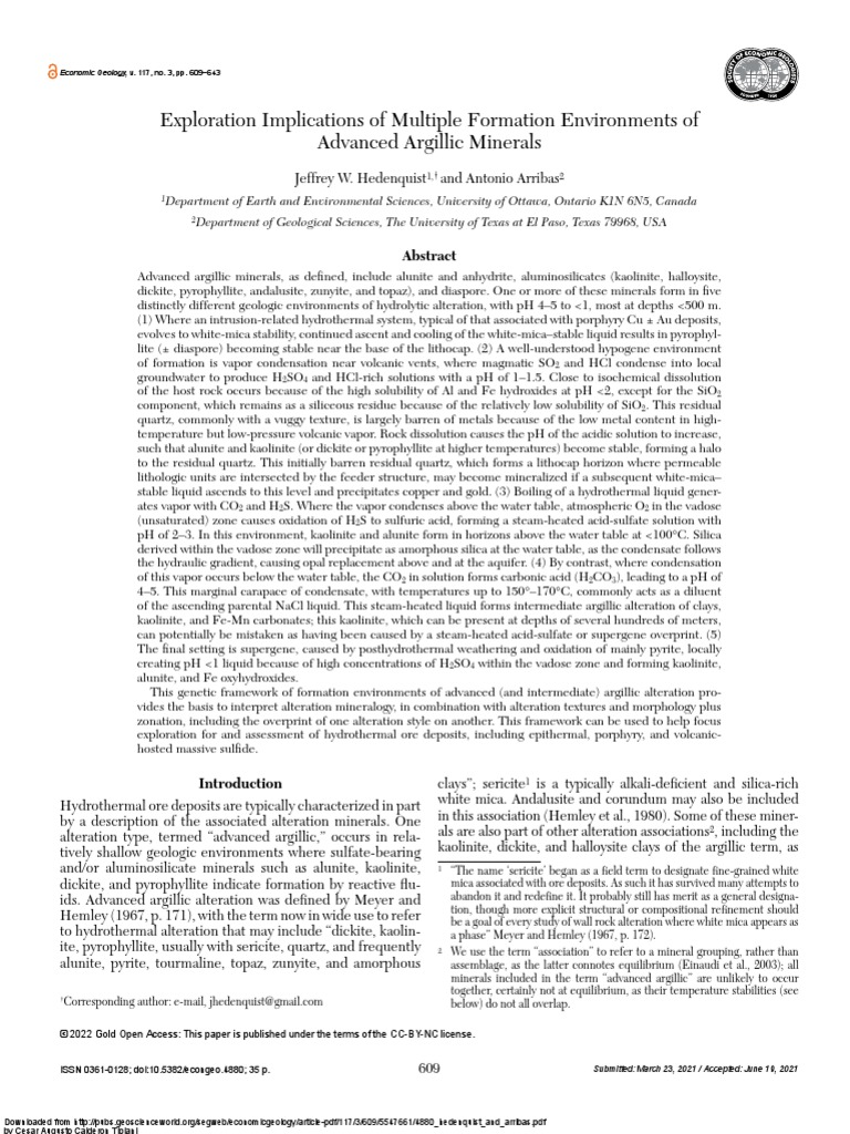 Advanced Argillic Minerals | PDF | Minerals | Silicon Dioxide