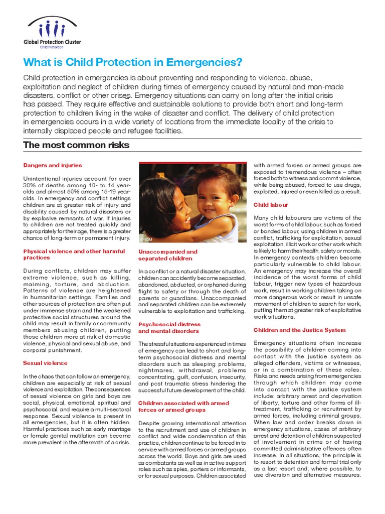 What Is Child Protection in Emergencies?: The Most Common Risks | PDF ...
