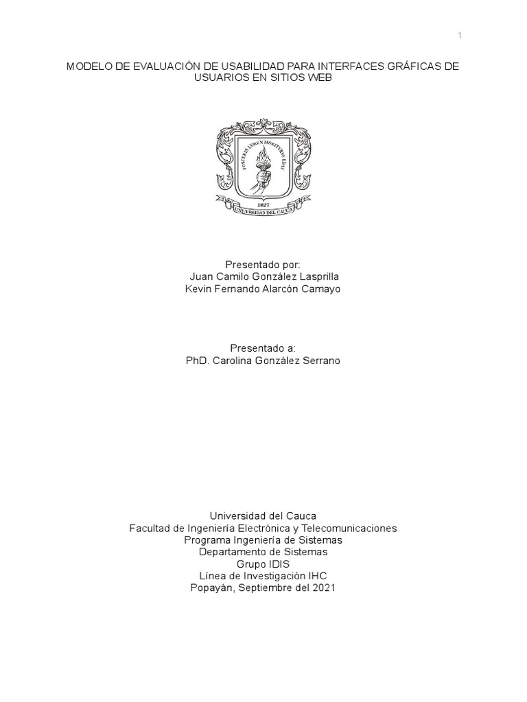 Modelo de Evaluación de La Usabilidad para Interfaces Gráficas de ...