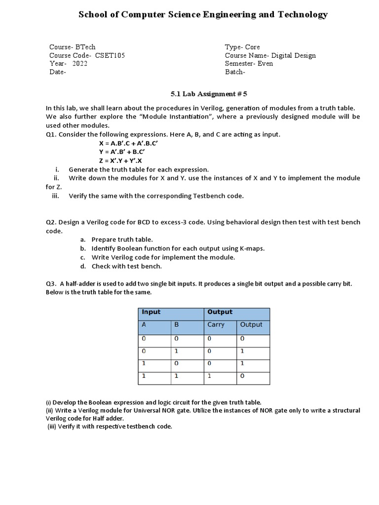 5.1 Lab Assignment # 5 | PDF | Computing | Computer Engineering
