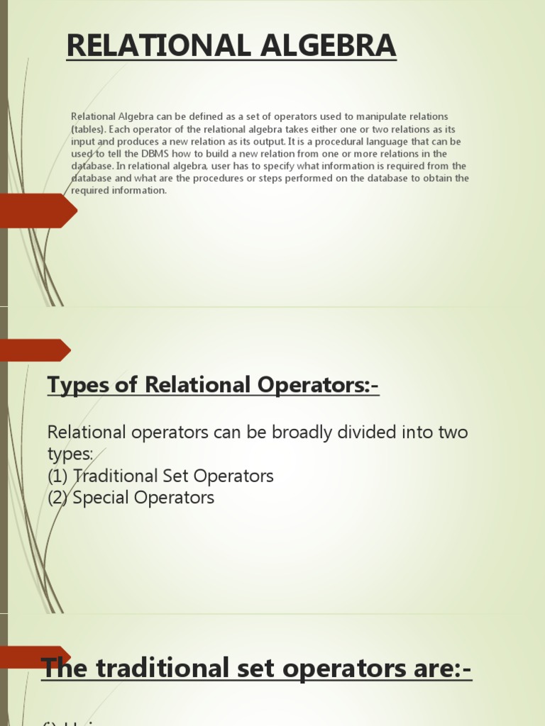 Relational Algebra Rupinder | PDF | Relational Model | Mathematics