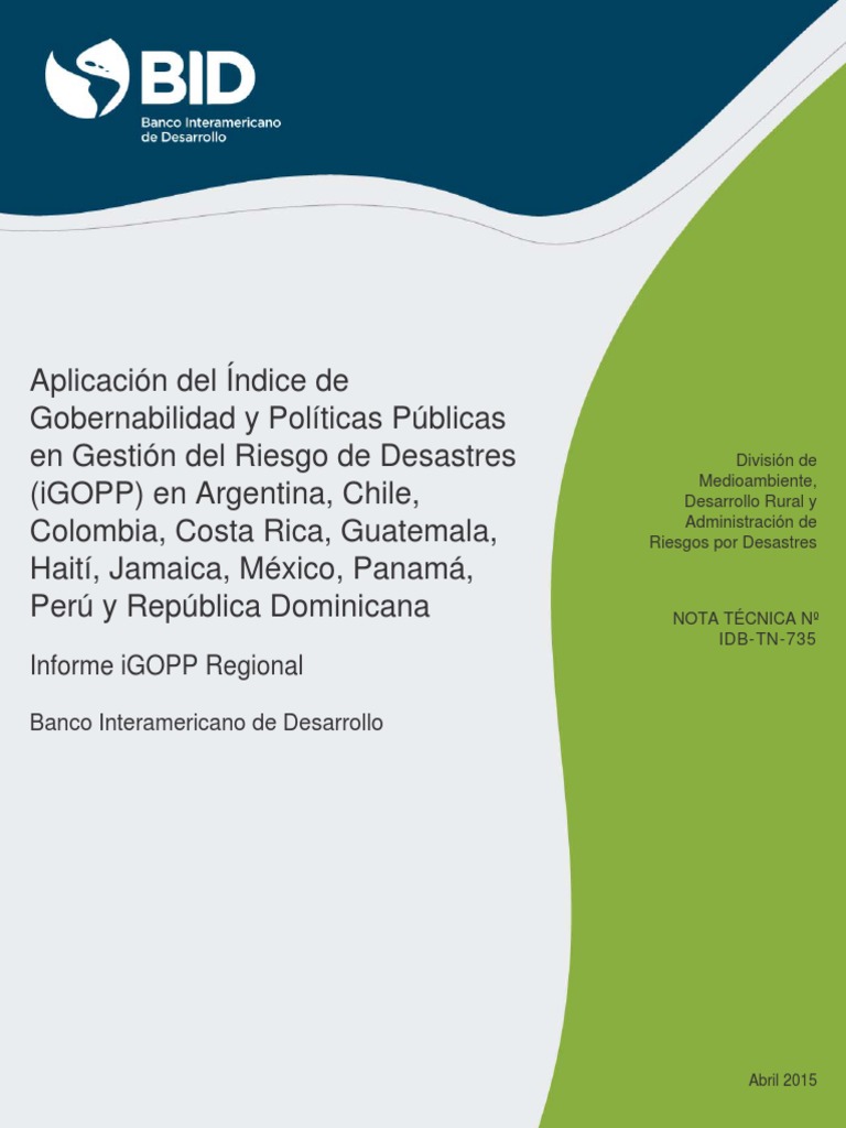 Informe iGOPP Regional Aplicaci N Del ¡Ndice de Gobernabilidad y Pol ...