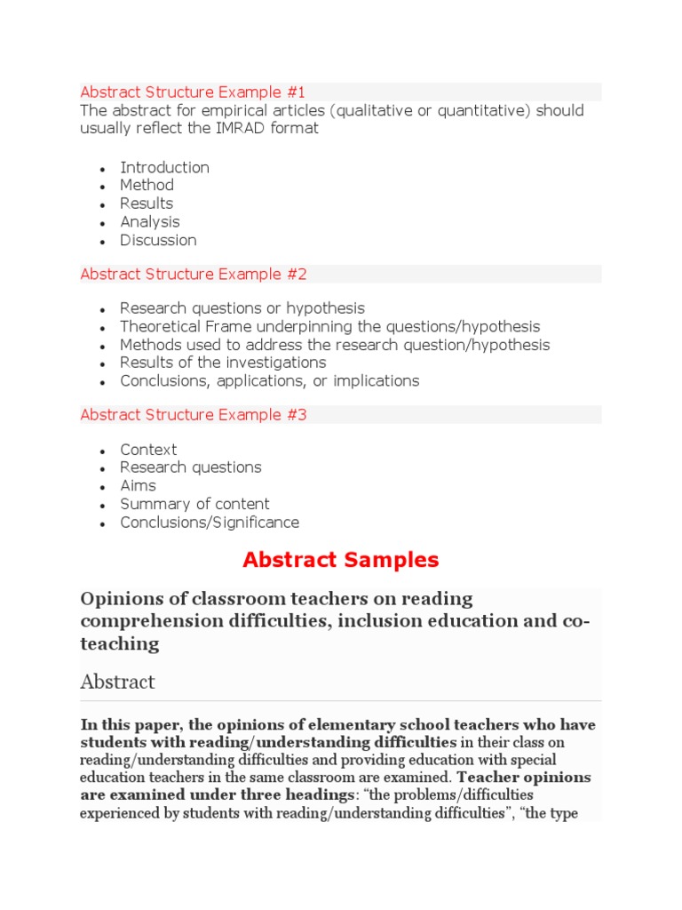 Abstract Structure Example | PDF | Teachers | Qualitative Research