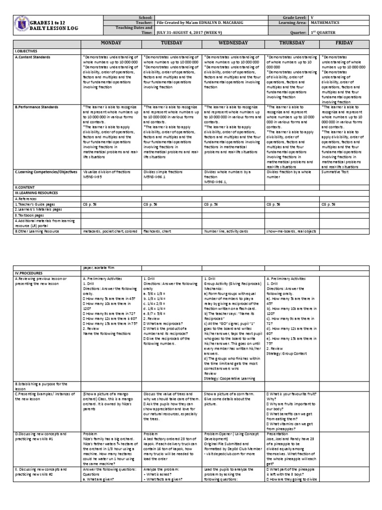 First Quarter MATH (Week 9) | PDF | Mathematics | Cognition