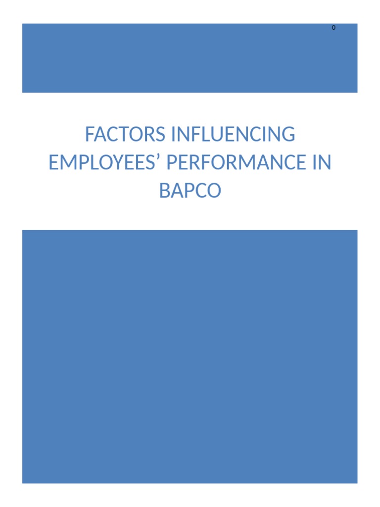 Factors Influencing Employees Performance in Bapco 1 | PDF | Job ...