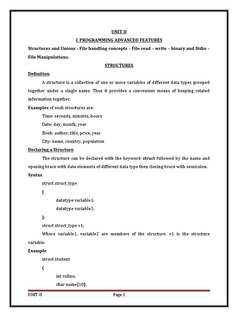 Unit Ii 1 Pdf Pointer Computer Programming Parameter Computer Programming