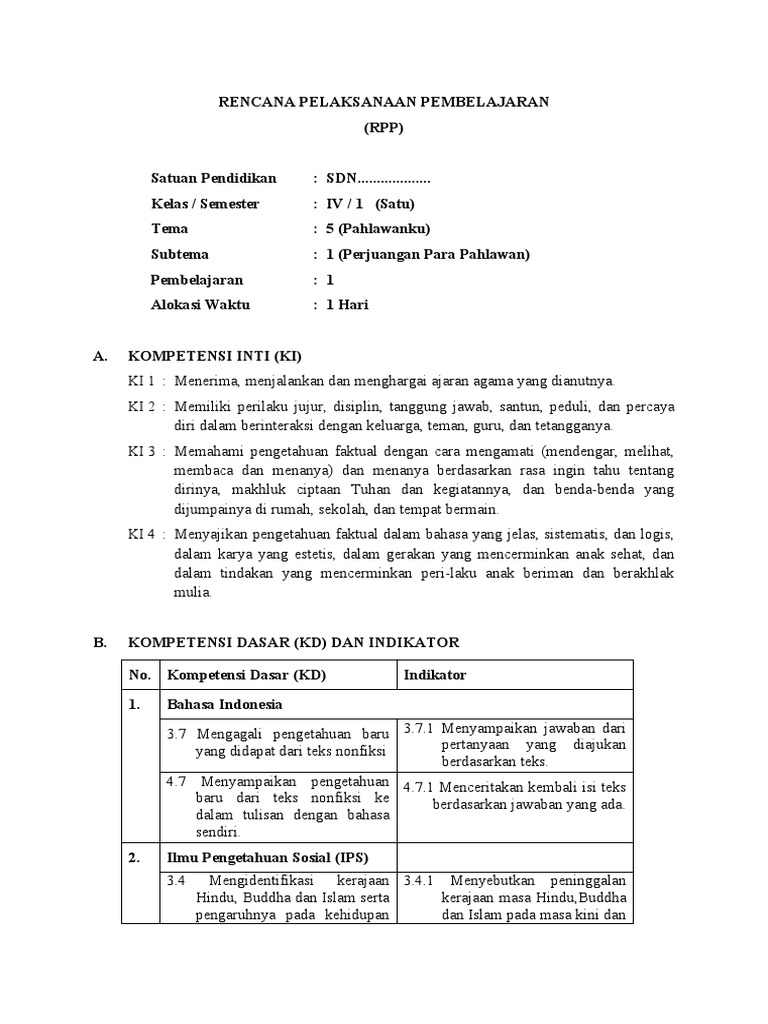 Contoh RPP Model Nested | PDF