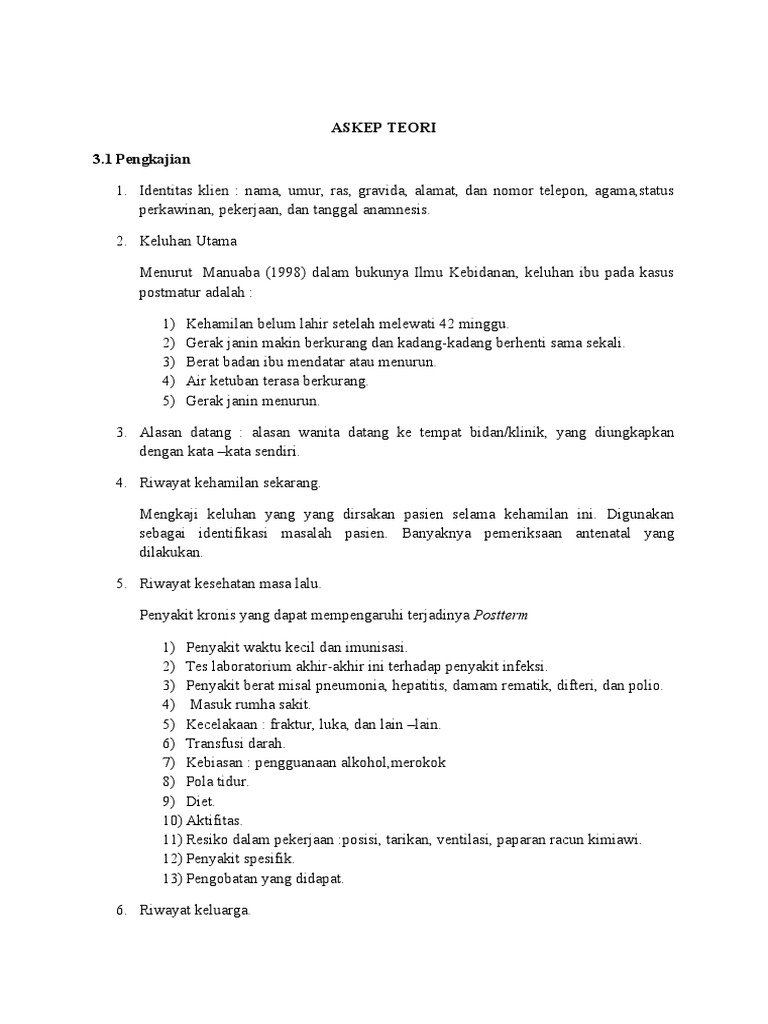 ASKEP BBL Dengan Post Matur | PDF