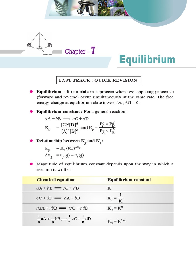 11 Equilibrium Study Notes | PDF | Chemical Equilibrium | Acid ...