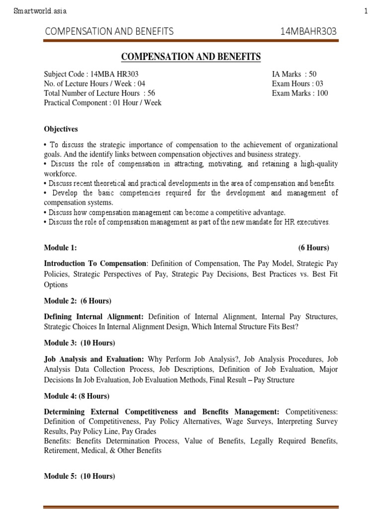 Compensation and Benefits Overview | PDF | Compensation And Benefits ...