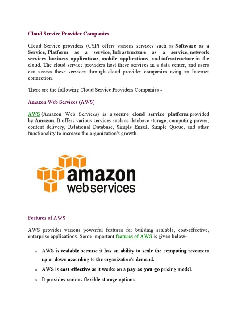Cloud Service Providers | PDF | Cloud Computing | Software As A Service