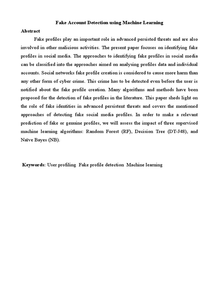 Fake Profile Detection | PDF | Microsoft Excel | Software Testing