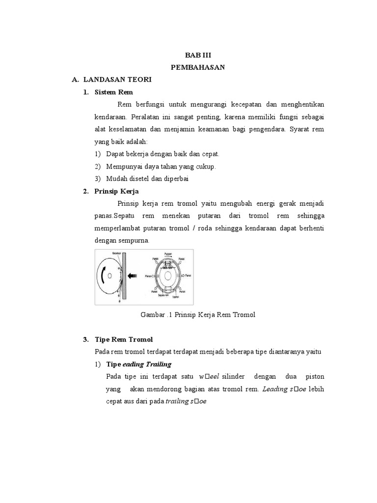 Analisis Sistim Rem Tromol Mobil Suzuki | PDF | Teknologi & Rekayasa
