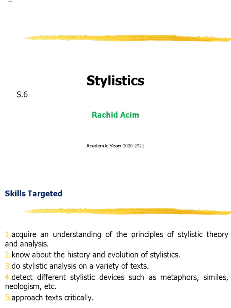 Stylistics 1 Introduction | PDF | Persuasion | Linguistics