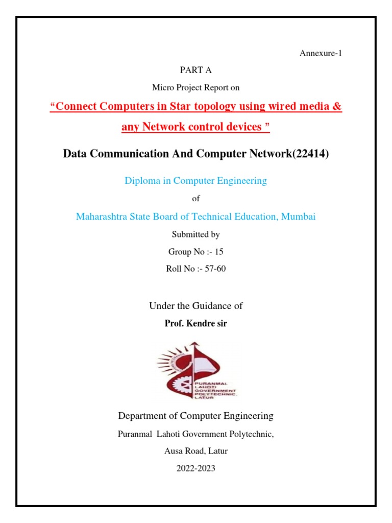 Configuring Computers in a Star Topology Network Using Wired Media and ...