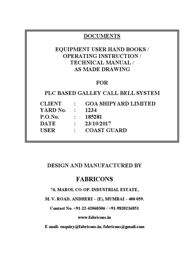 GCBS Manual | PDF | Programmable Logic Controller | Electrical Wiring