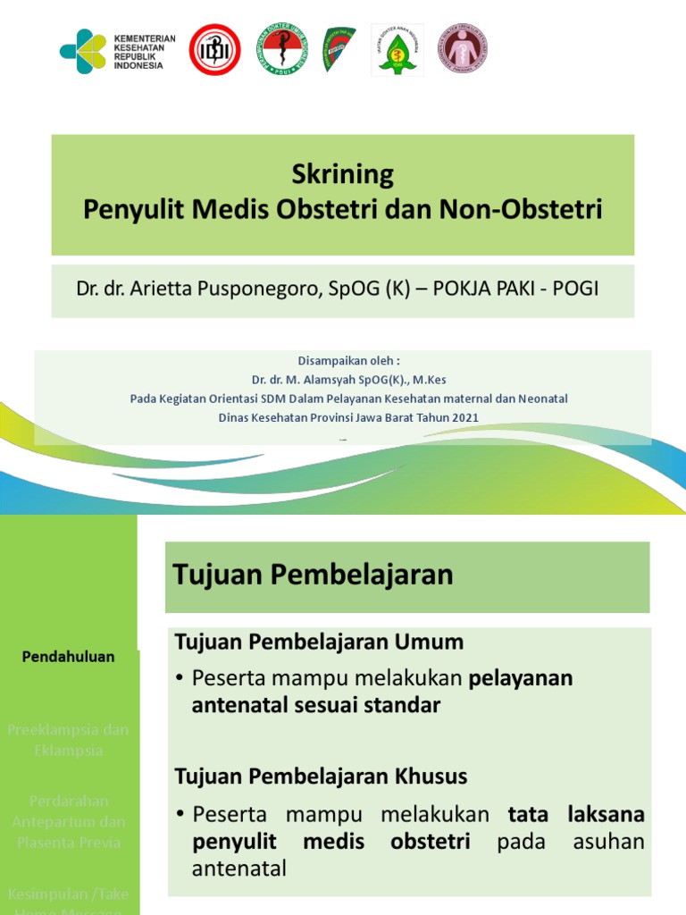 Skrining Penyulit Obstetri Dan Non Obst | PDF