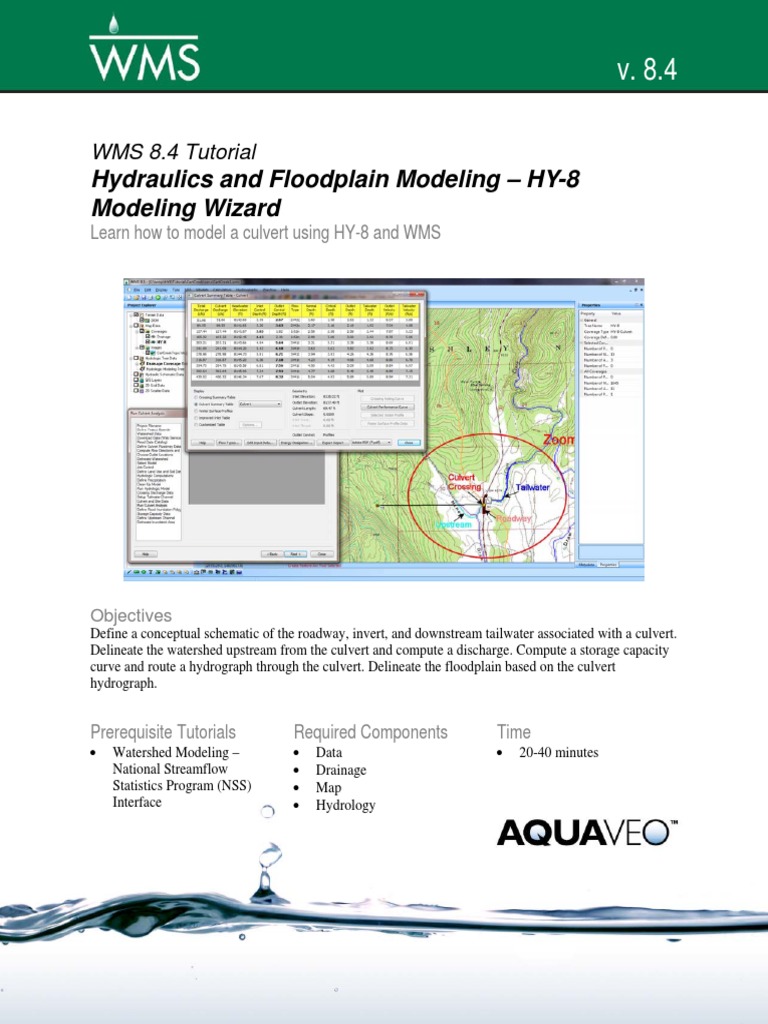 Hydraulics and Floodplain Modeling - HY-8 Modeling Wizard: WMS 8.4 ...