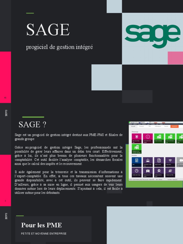Presentation SAGE | PDF | Comptabilité | Logiciel pour professionnels