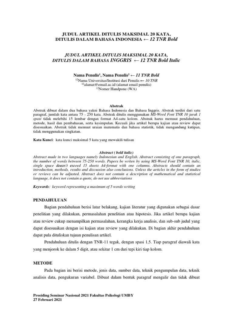 Format Template Paper Ilmiah | PDF Format Template Paper Ilmiah | PDF