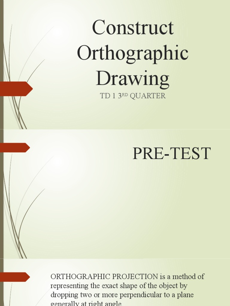 Orthographic Drawing Pre-Test Guide | PDF