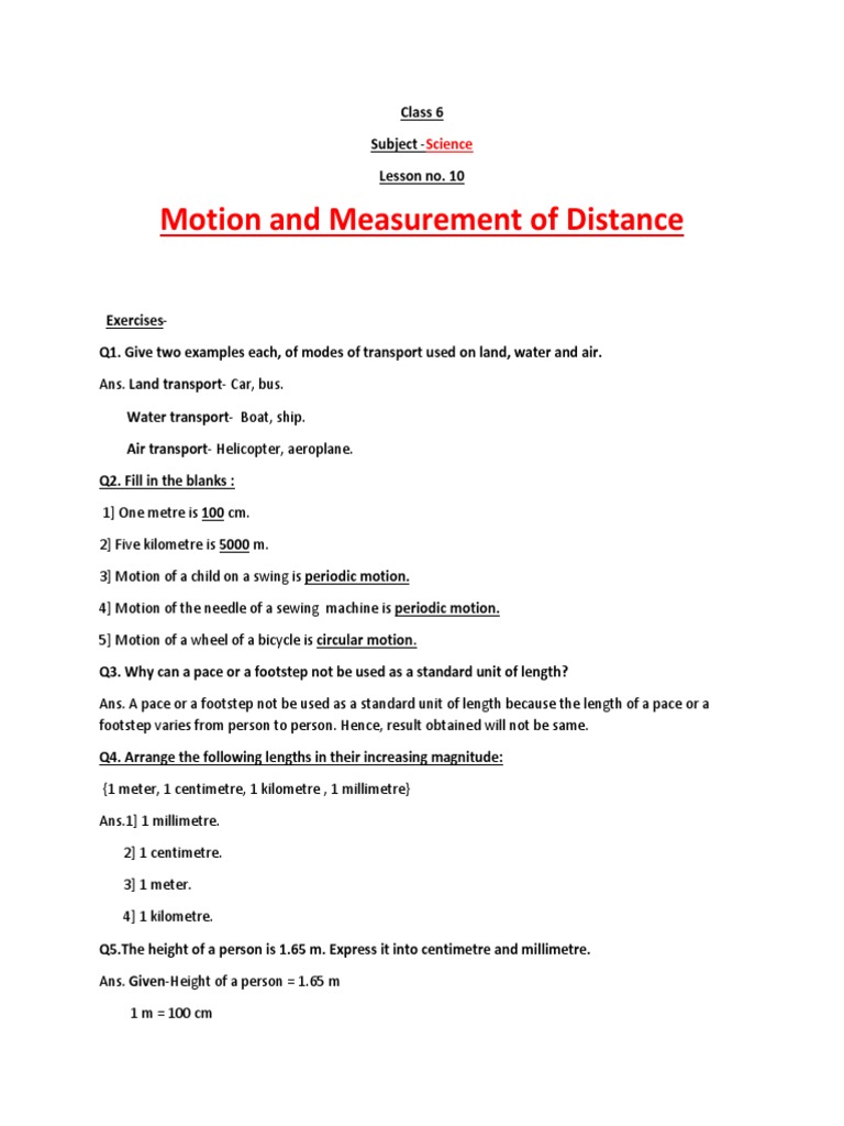 Motion and Measurement of Distance: Science | PDF | Length | Oscillation