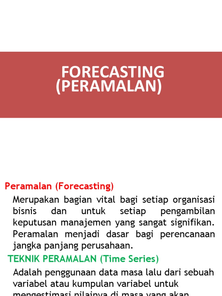 Teknik dan Metode Peramalan Bisnis | PDF