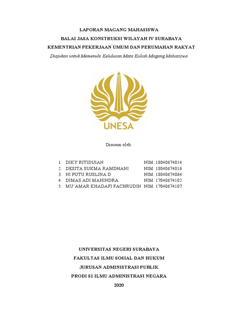 Laporan Magang di PUPR Surabaya | PDF