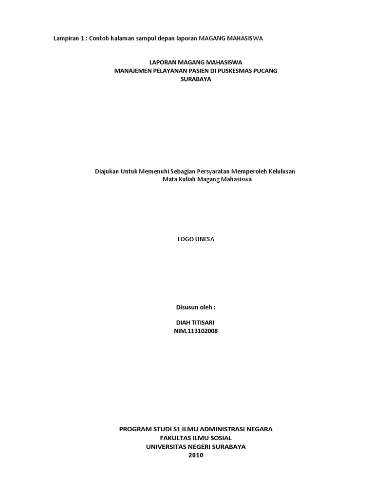 Laporan Bulanan Magang Mahasiswa | PDF | Bisnis