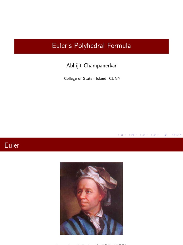 Euler's Polyhedral Formula: Abhijit Champanerkar | Download Free PDF ...