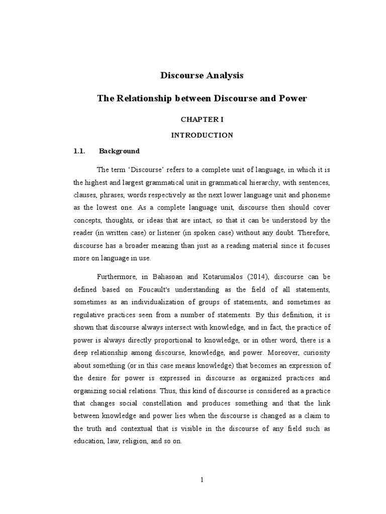 Discourse Analysis - The Relationship Between Discourse and Power | PDF ...