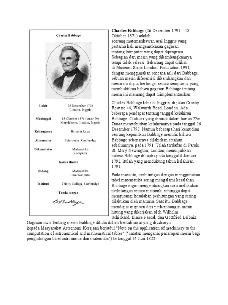 Biography Carles Babbage | PDF | Seni